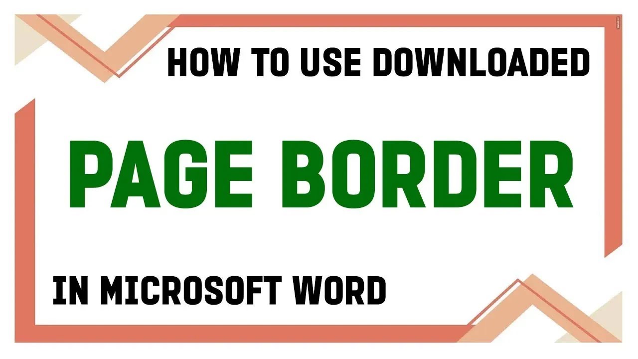 Downloaded Page Borders | How to use | Microsoft Word | Tutorial