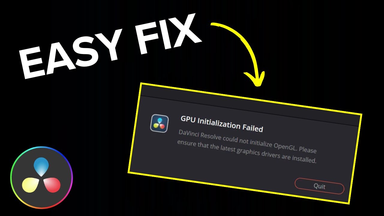 DaVinci Resolve: GPU Initialization Failed Fix (Easy!)