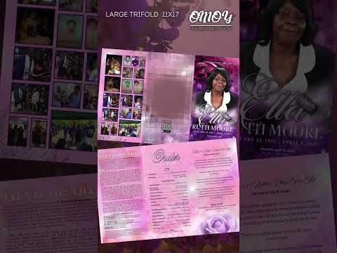 Ella Ruth Moore Funeral Program Design - Large Trifold
