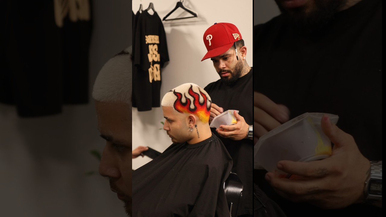 STEP BY STEP ON HOW TO DRAW FLAMES ON HAIR #haircut #hairstyle #hair #shorts