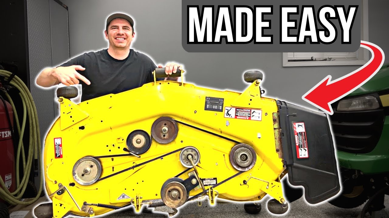 John Deere Mower Deck Removal: the EASY way!
