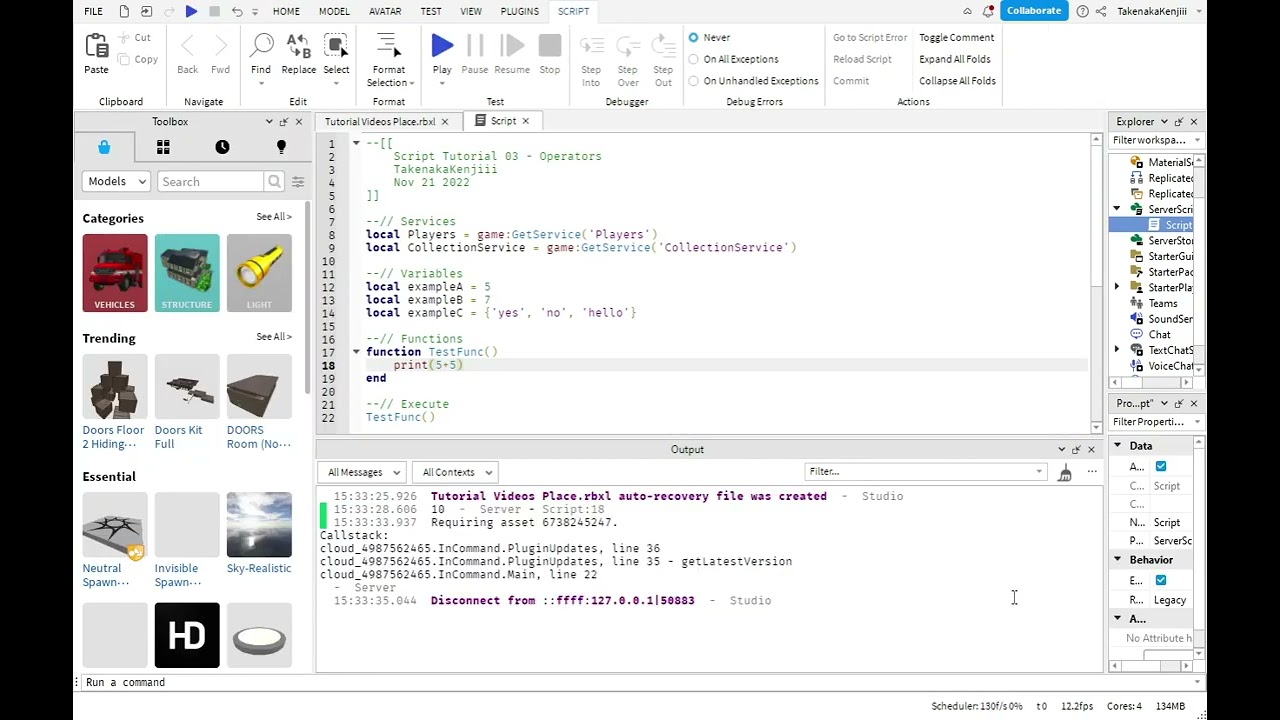 [Roblox Luau] Script Tutorial 03   Operators
