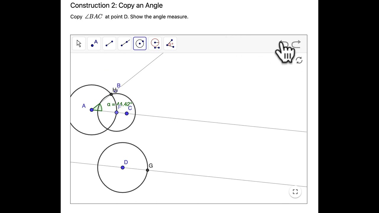 Geogebra Construction 2 - Congruent Angles