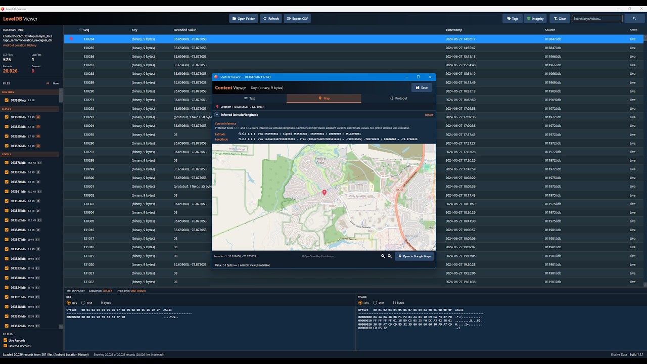 LevelDB Viewer Walkthrough | SQLite Visualizer by Elusive Data
