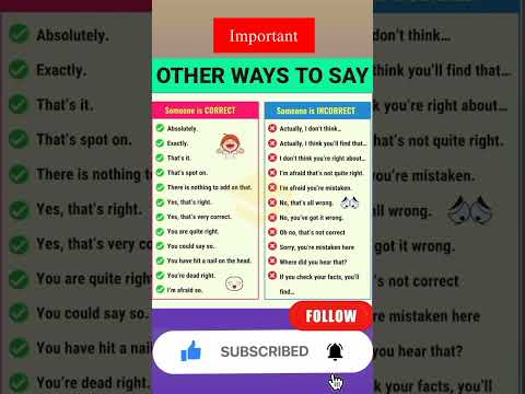 Different Ways To Say You Are Correct ☑️☑️☑️ - #shorts