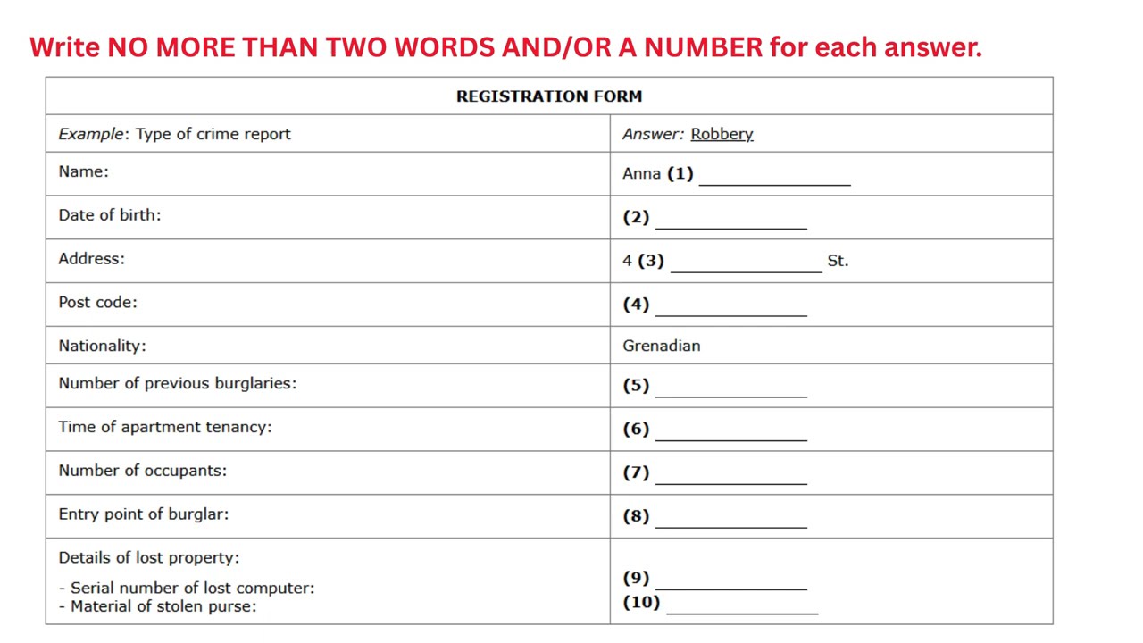 IELTS Listening Form Completion Practice | Real Exam Questions (2026)