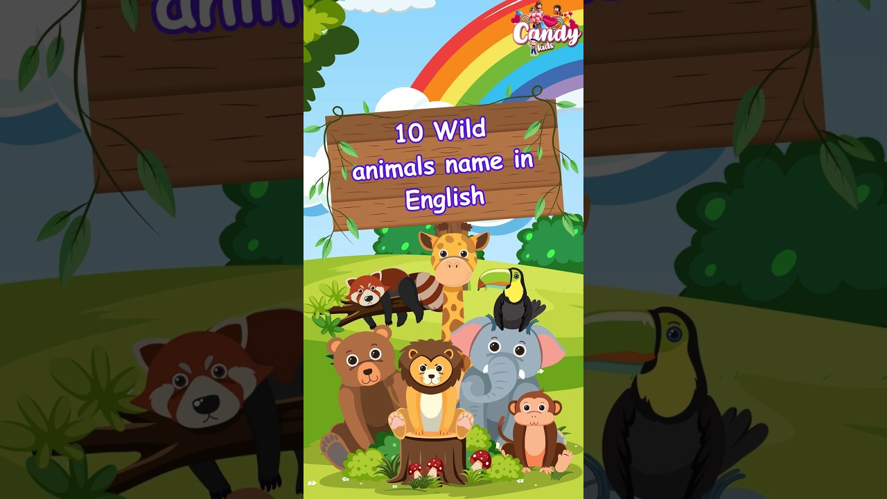10 Wild animals🫎🦁🐯🐻‍❄️in English #vocabulary #animals #kindergarten