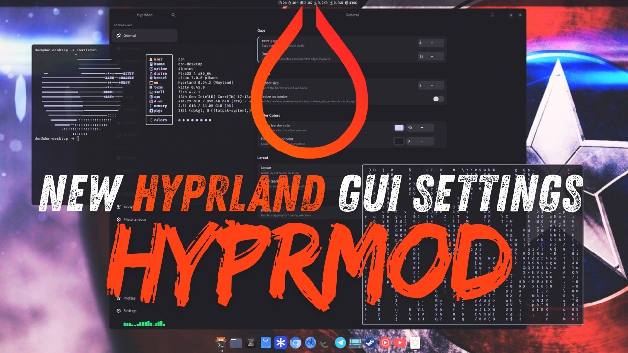 New GUI Settings For Hyprland!! Game Changer! | HyprMod