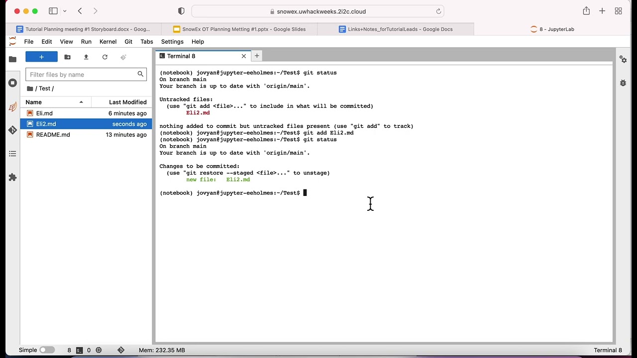 SnowEx 2022: Add a new file and push to GitHub with the shell