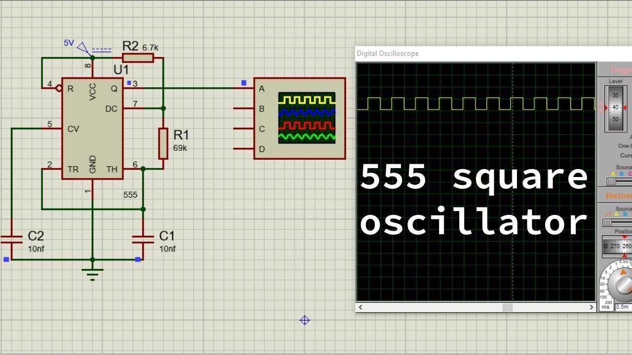 How to simulate Square Wave Generator 555 Timer in Proteus