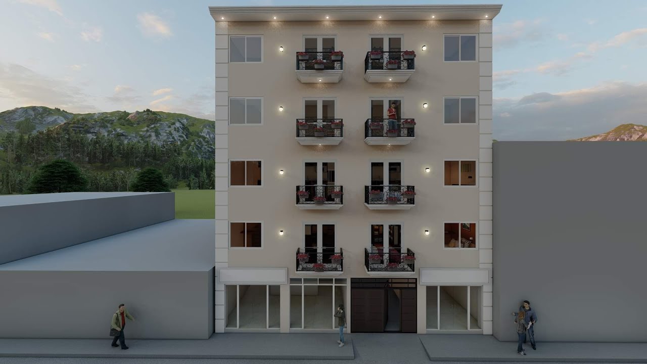 RECORRIDO VIRTUAL, Edificio de apartamentos, 5 niveles