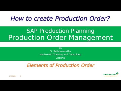 01-50 SAP PP – How to create Production Order? - English (SAP Production Planning)