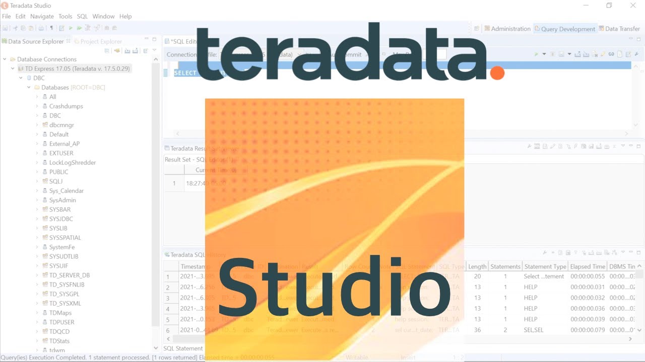 Teradata Studio intro and interface overview