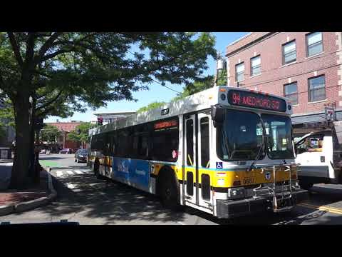 MBTA Bus: Medford Sq bound D40LF 0687 Rt.94 leaving Davis Station