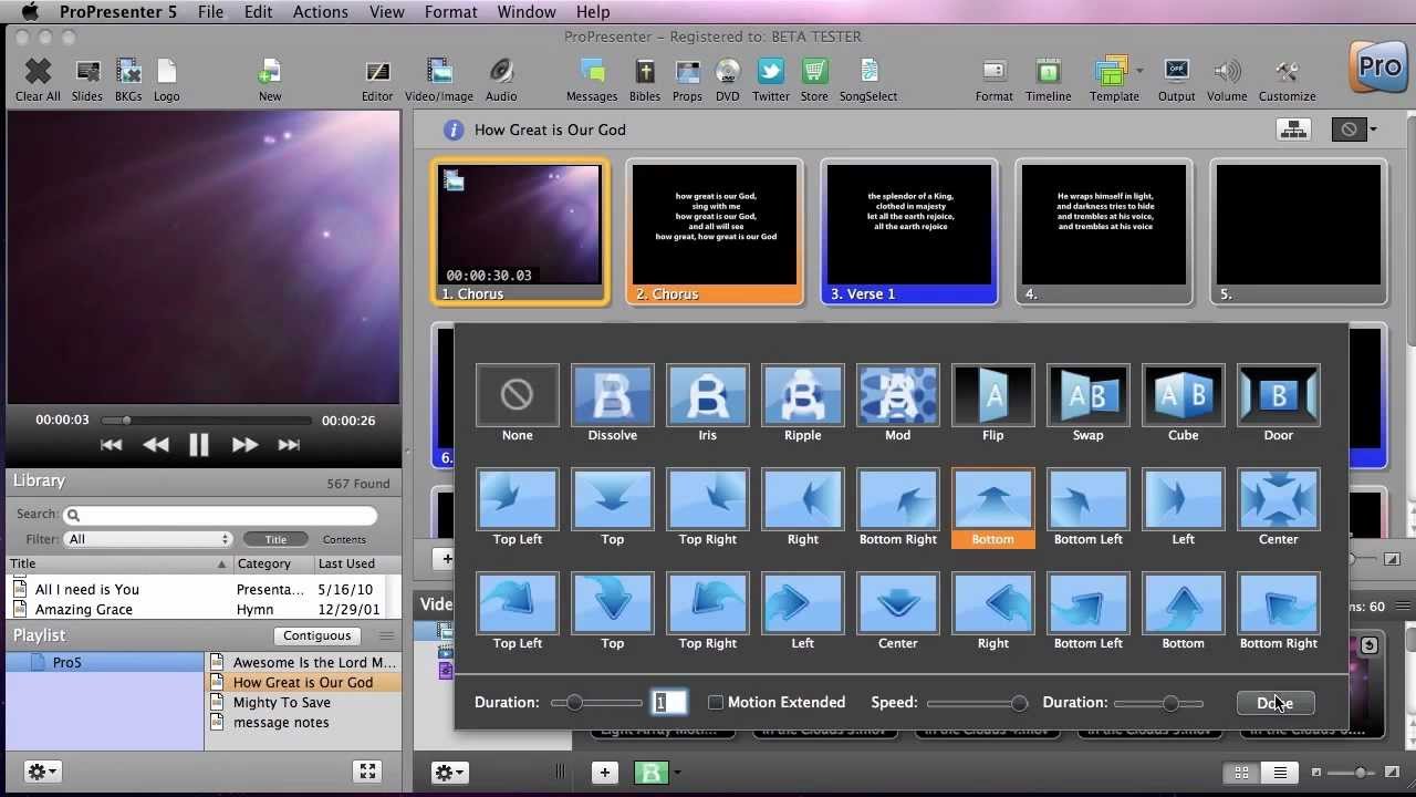 ProPresenter 5 Transitions