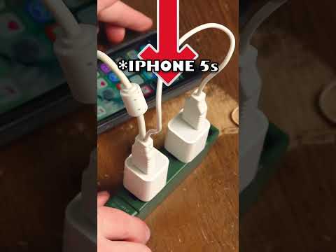 Charging an iPhone with TWO CHARGERS AT ONCE -- OLD CD Drive Cable + TWO APPLE CHARGERS & ADAPTERS