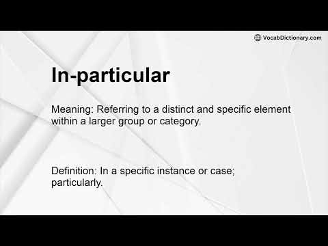 In-particular Meaning