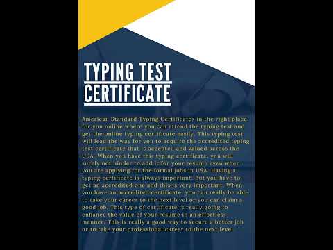 Accredited Typing Test Certificate – American Standard Typing Certificates