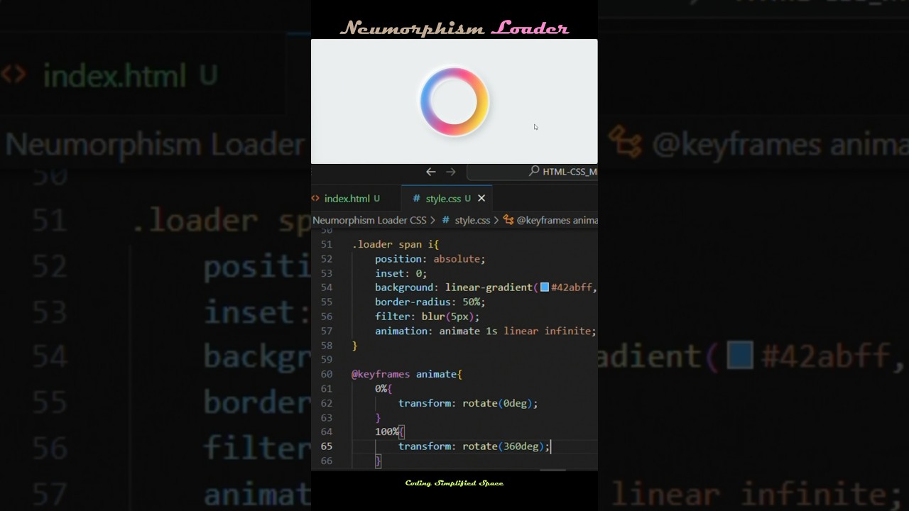 Neumorphism Loader.  #html #css #tutorial #frontend #shorts