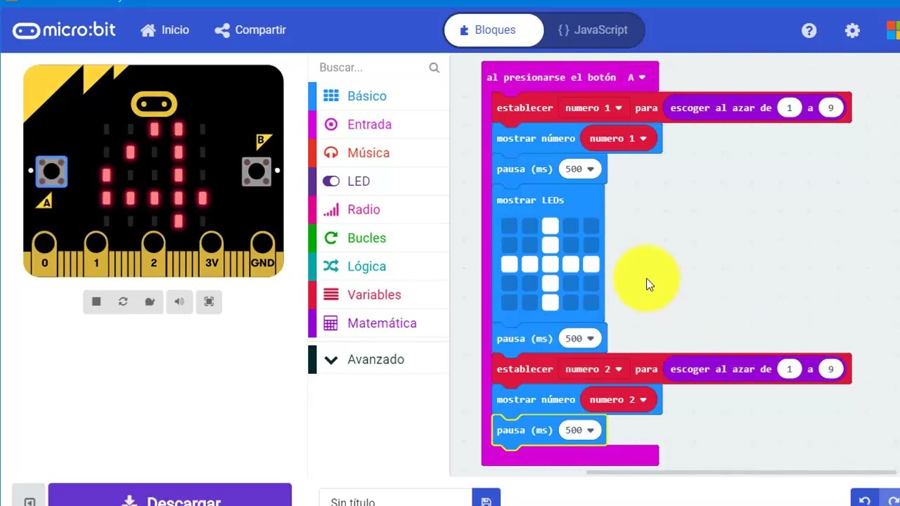 03 Microbit juego mental calculadora para sumar restar y multiplicar con Makecode
