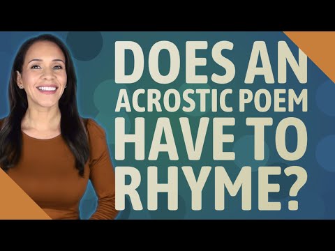 Does an acrostic poem have to rhyme?