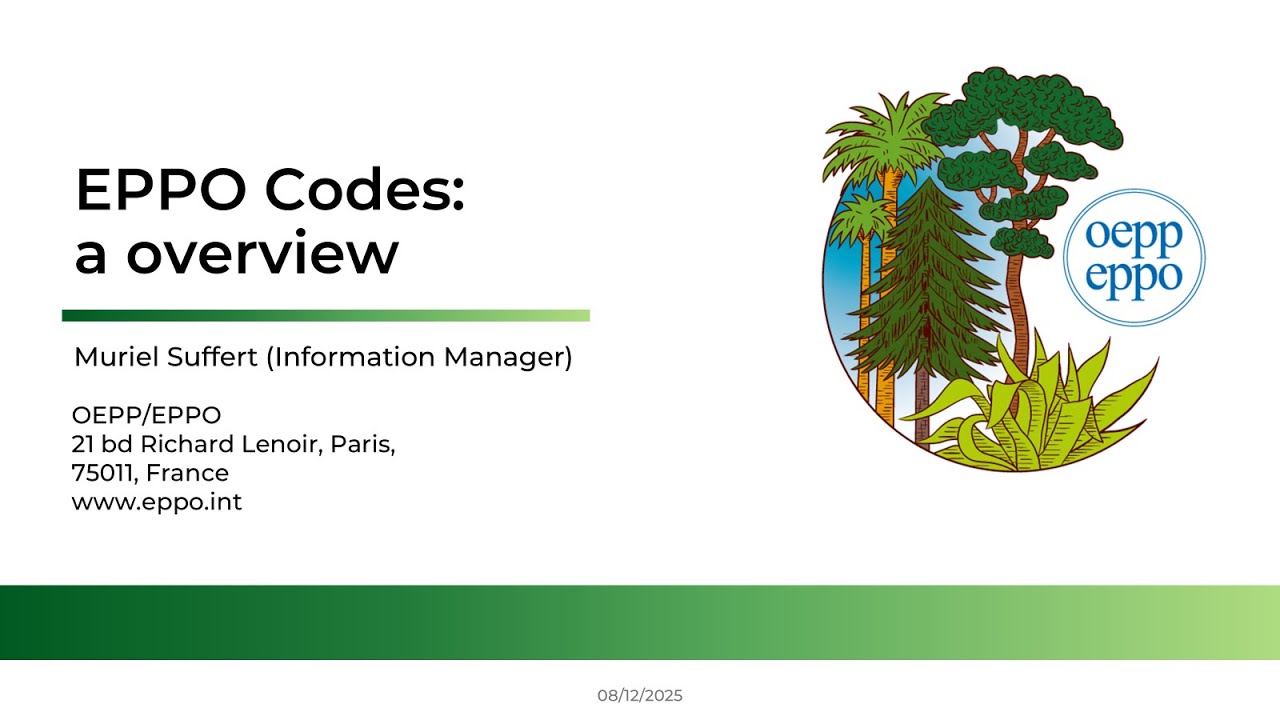 EPPO Codes Users Webinar 2025: Presentation 1 - EPPO codes overview   video