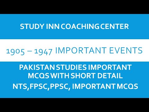 1905-1947 Important Events in Pakistan History