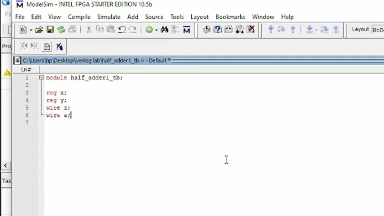 how to use modelsim for verilog code| modelsim working for half adder