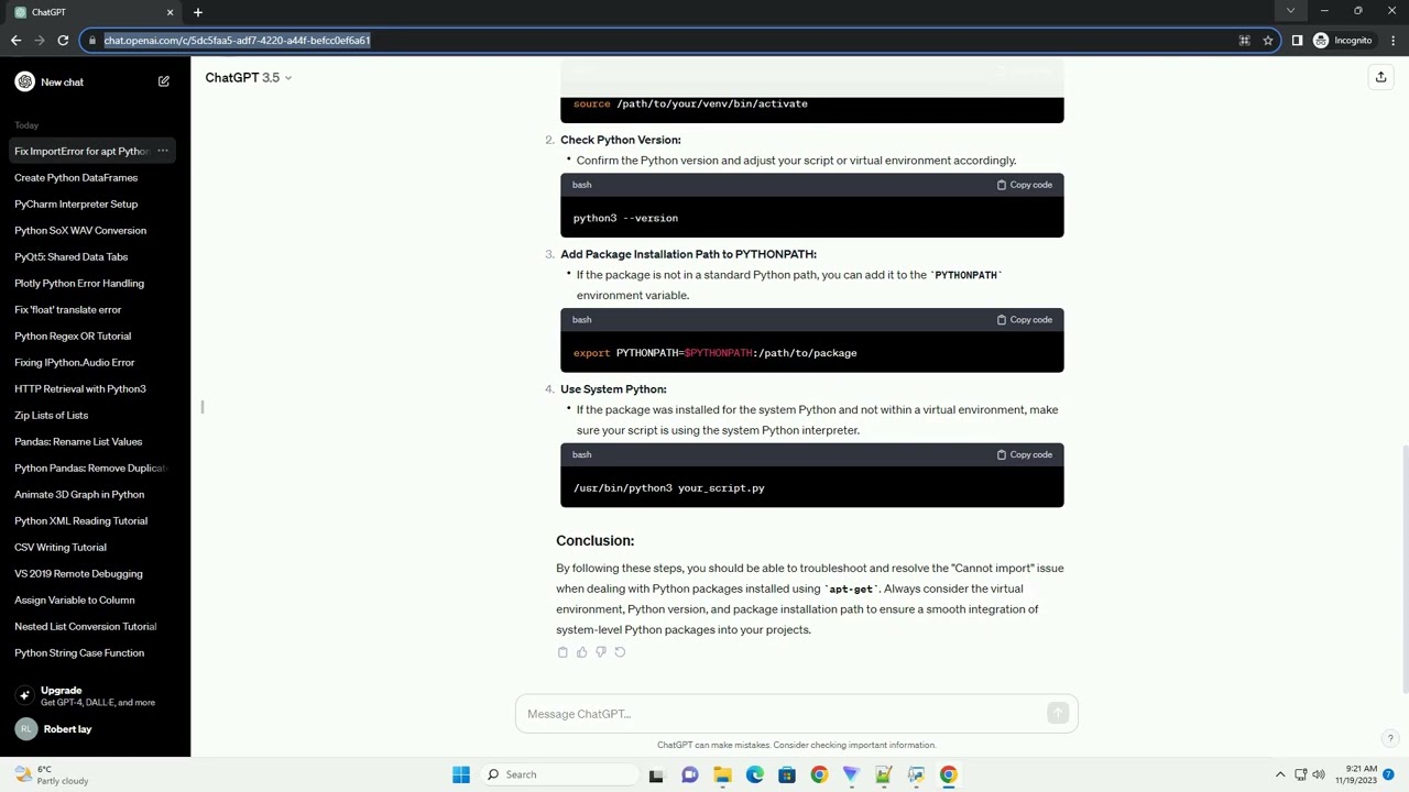 Cannot import python package installed with apt get