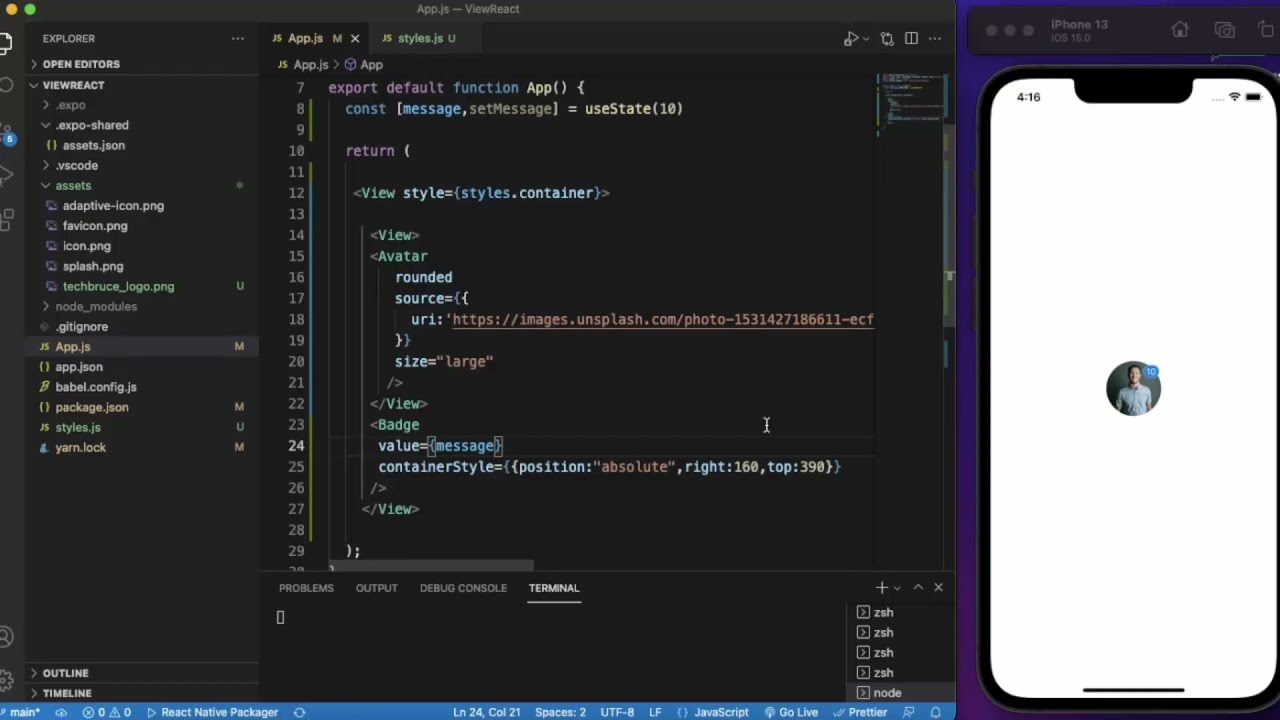 React Native Tutorial 55 - Badge | React Native Elements
