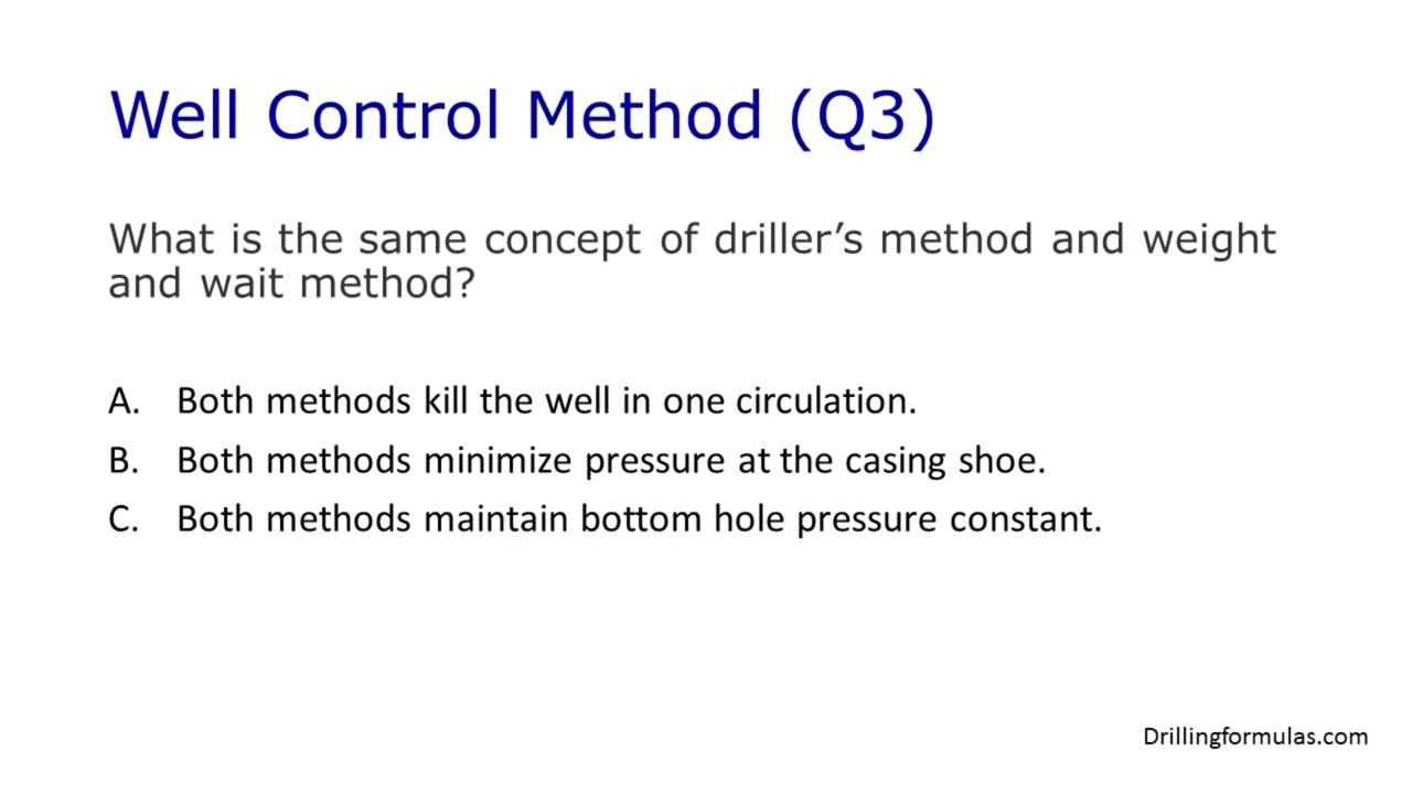 Well Control Method (Q3)