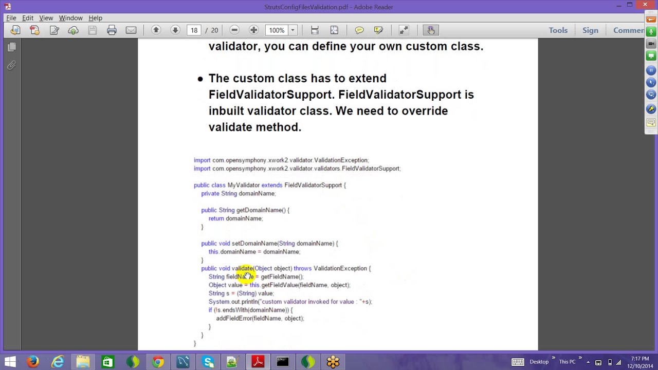 Struts Custom Validator