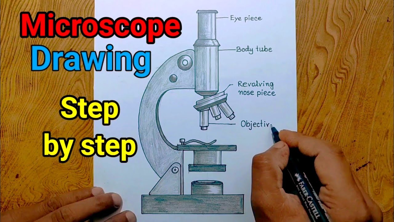 Microscope drawing/Easy way to draw microscope step by step