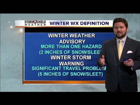 What is the difference between a winter weather advisory and warning?