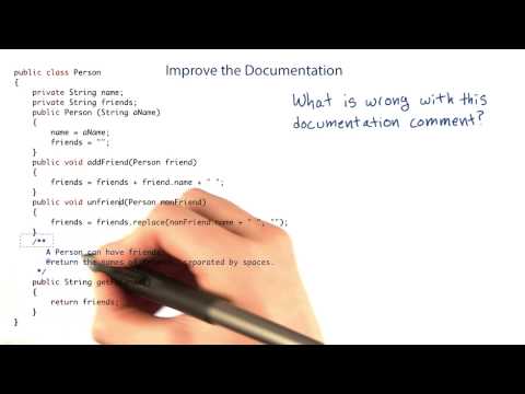 Improving the Documentation - Intro to Java Programming