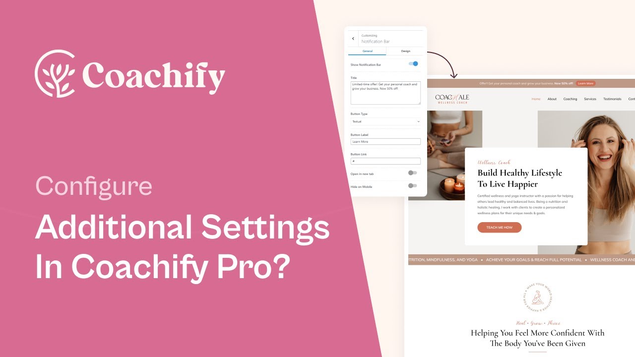 How to Configure Additional Settings | Coachify Theme Tutorial