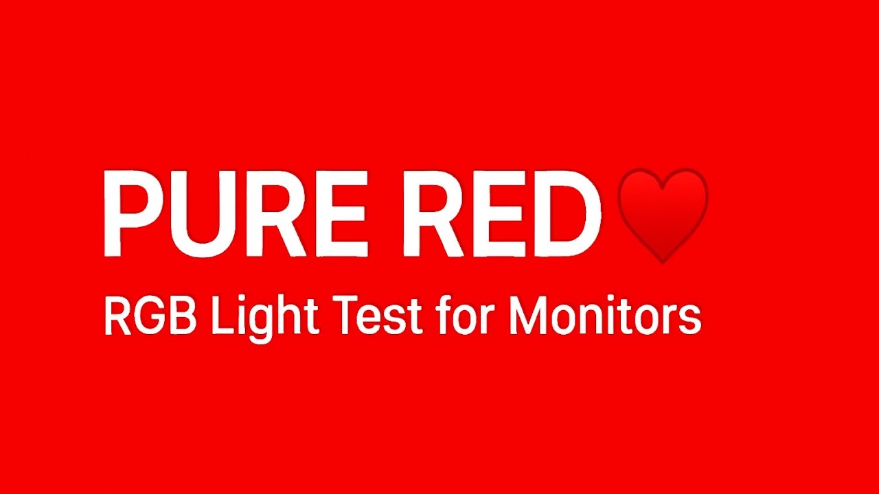 🎥 RGB Monitor Test - PURE RED (Full Screen) 🔴