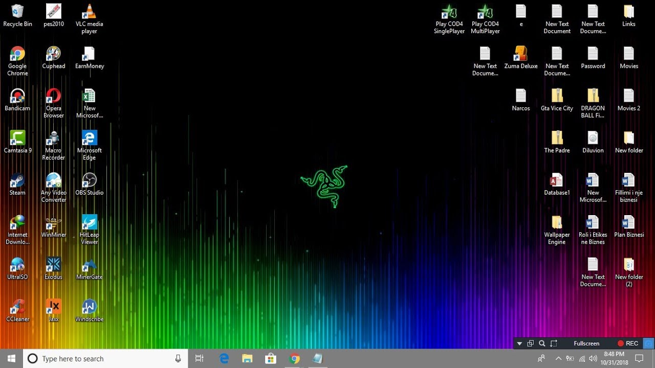 Set As Desktop Background A Live Wallpaper (Razer Logo, Goku Ultra Instinct) Customised Desktop