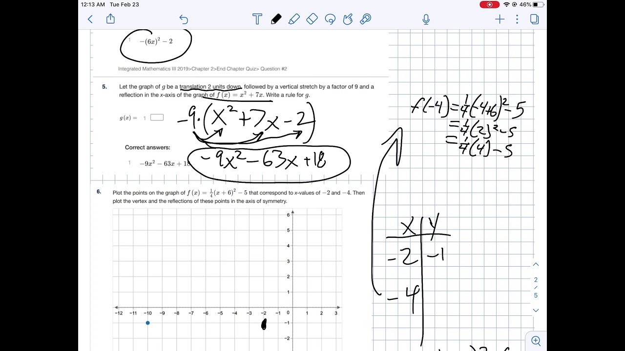 Algebra 2 Ch. 2 Practice Test