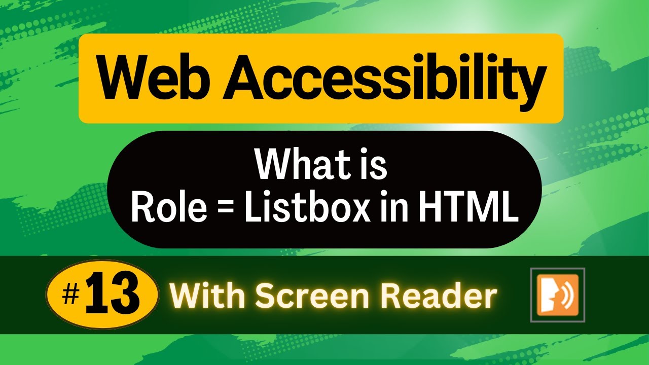 Listbox role attribute in HTML | HTML for Web Accessibility