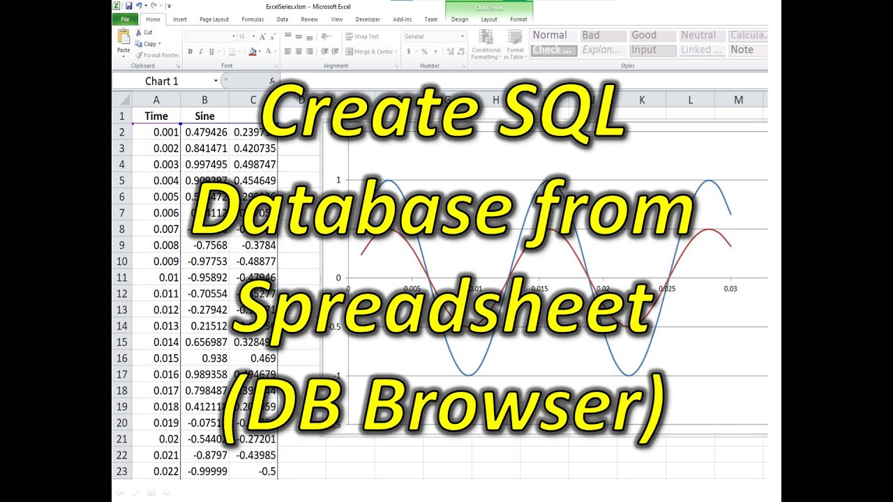 Create SQL Database from Spreadsheet with DB Browser