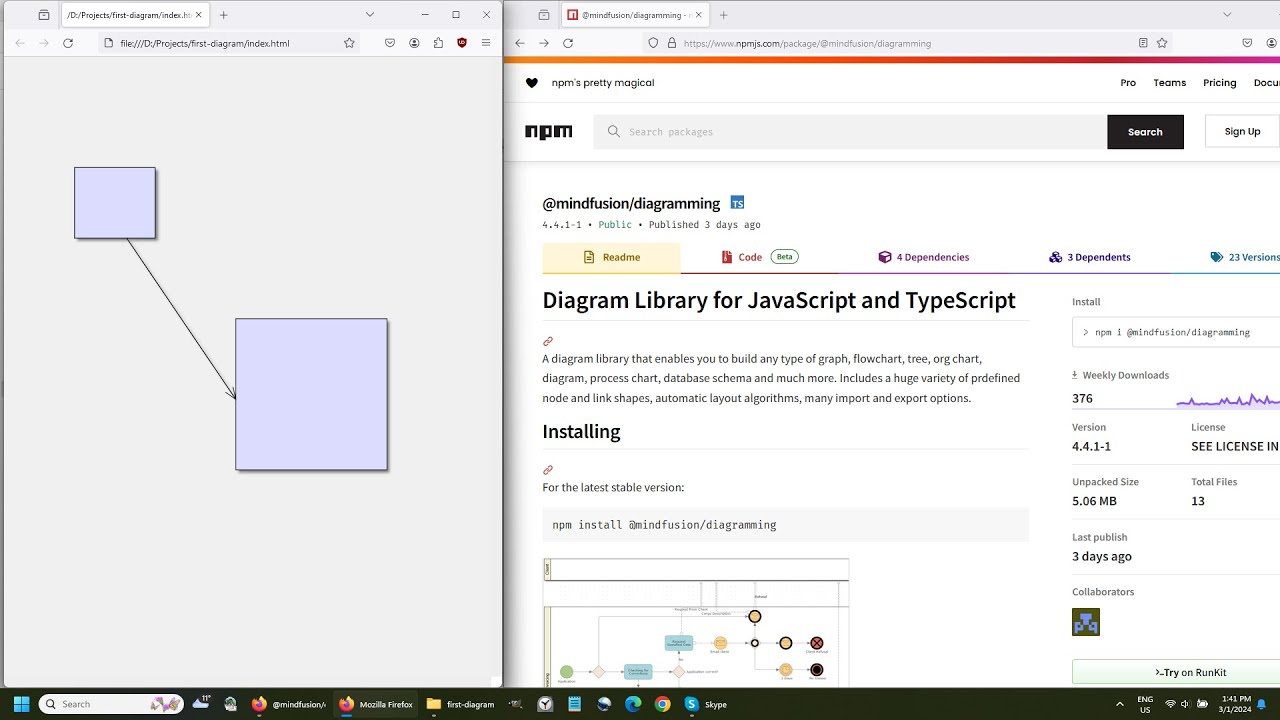 Diagramming for JavaScript: Setup with Local Files or npm
