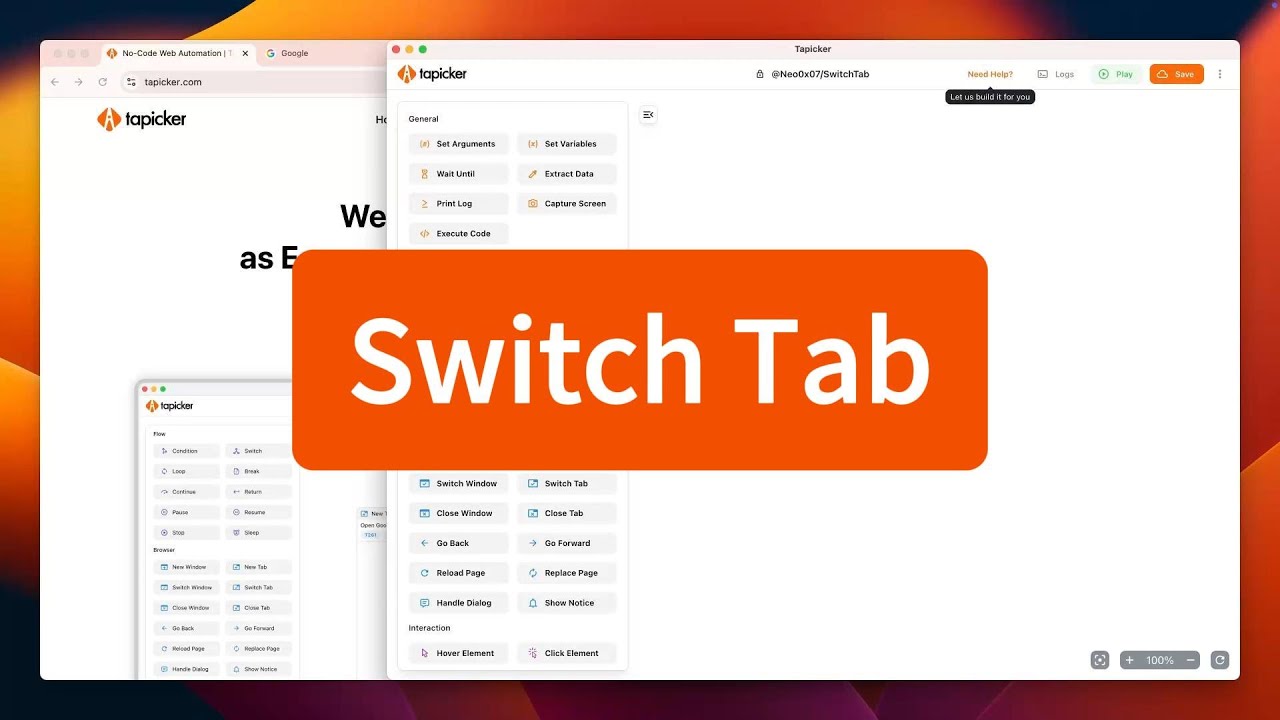 Switch Tab | Tapicker