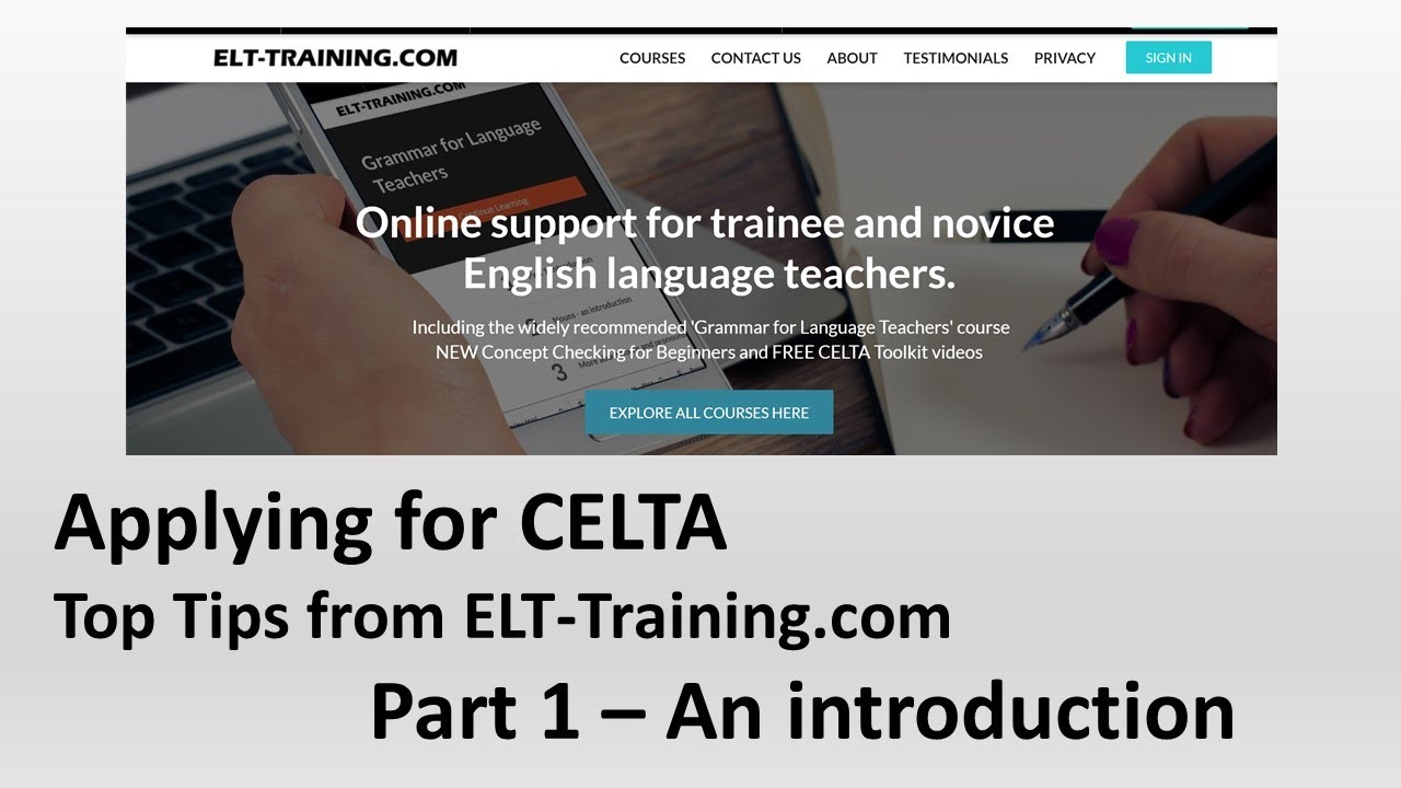 Applying for CELTA - An introduction from ELT-Training.com