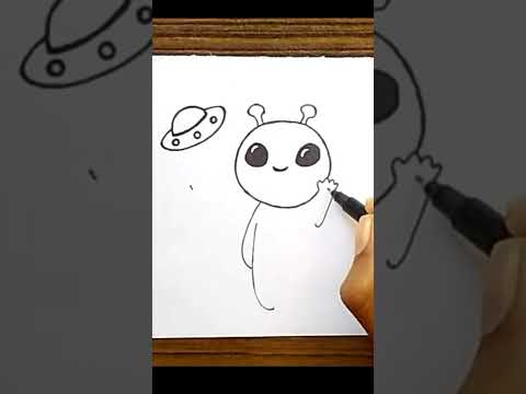 Alien 👽👾 Easy Drawing Tutorial | How To Draw Alien #shorts
