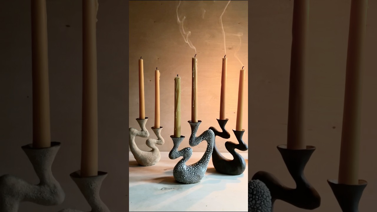 Making a sculptural candle holder #handbuilding #ceramics #sculpture #candleholder #pinchpots