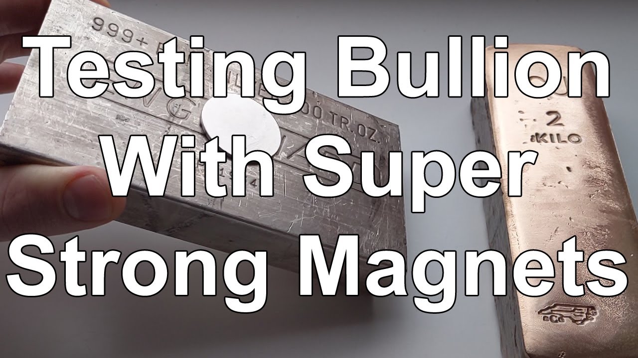Super Strong N52 Neodymium Magnet Test on 100 Troy Oz Silver Bullion Bar & 2 Kilo Copper Bar