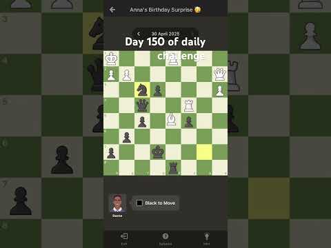 Day 150 of daily challenge #chess #games #chessandcheckers #chesscom #playchess #checkmate