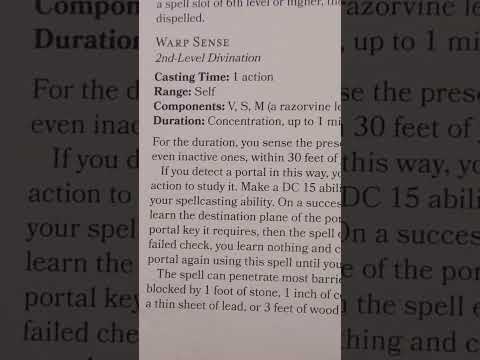 The New Warp Sense Spell Is Pretty Dumb