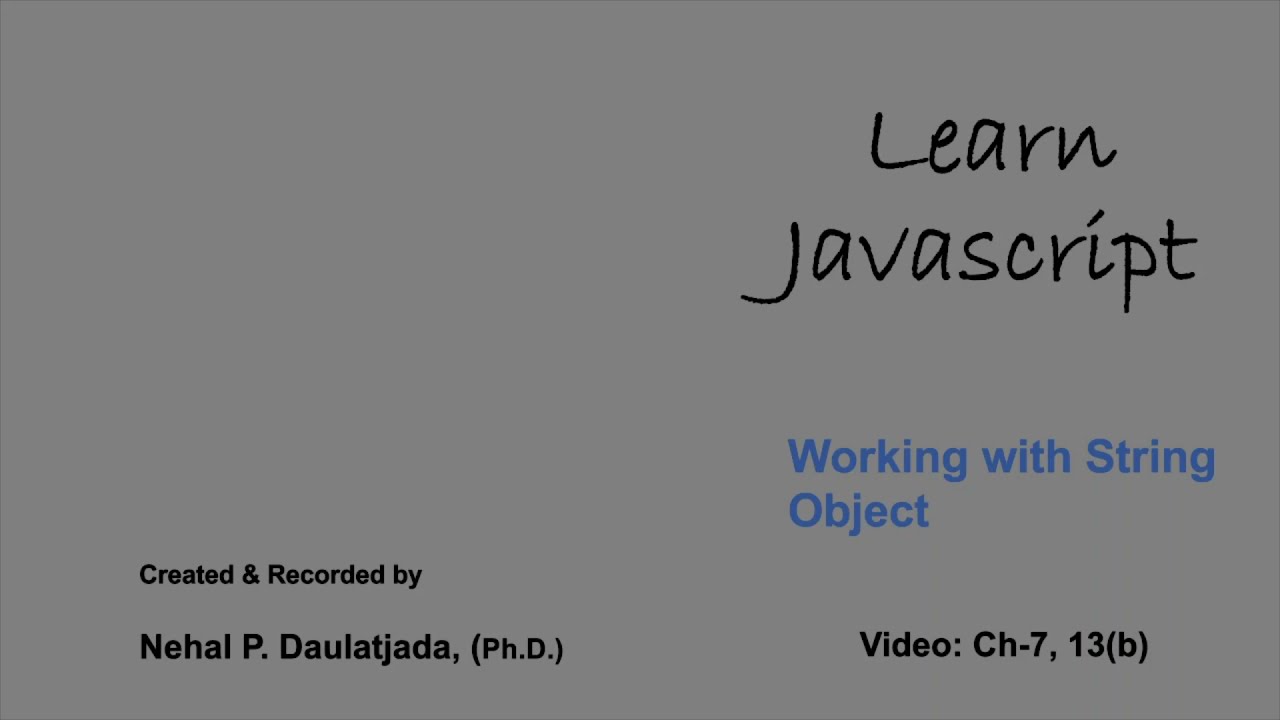 Learn Javascript: Working with String Object - Alphabets : for Loop